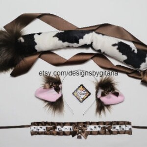 Chocolate Milk Cow Ears and Tail,,cow Ears Headband,cow Costume,cosplay ...