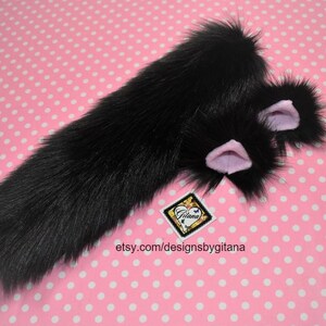 Black Cat Ears and Tail-cat Costume-cat Ears and Tail Set-cat Ears ...