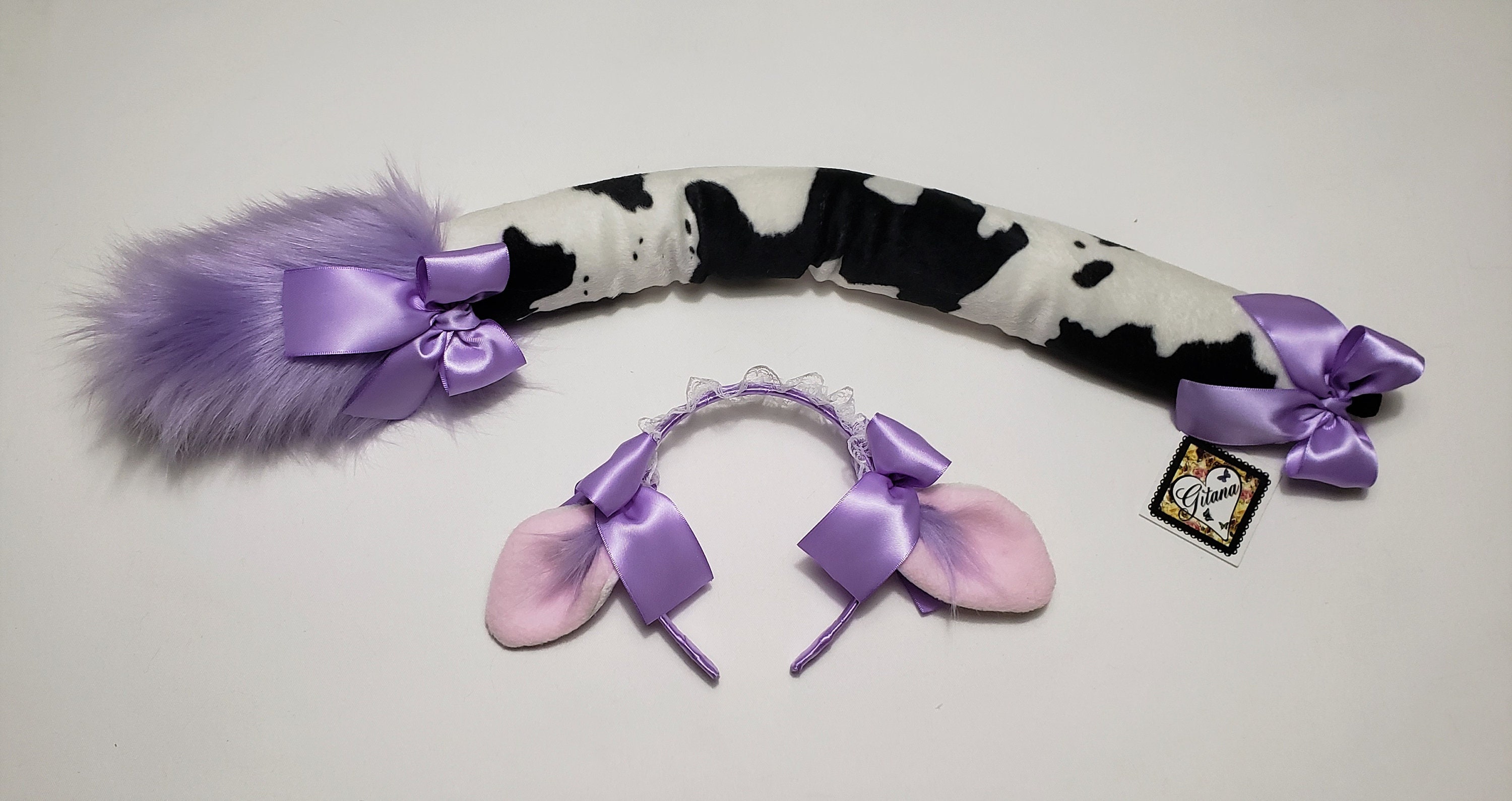 Orejas y cola de vaca personalizadas orejas de vaca traje de | Etsy