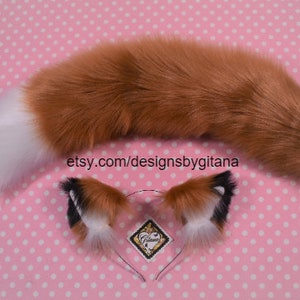 Realistic Fox Ears and Tail Set Fox Ears and Tail-fox Tail-red Fox Tail ...