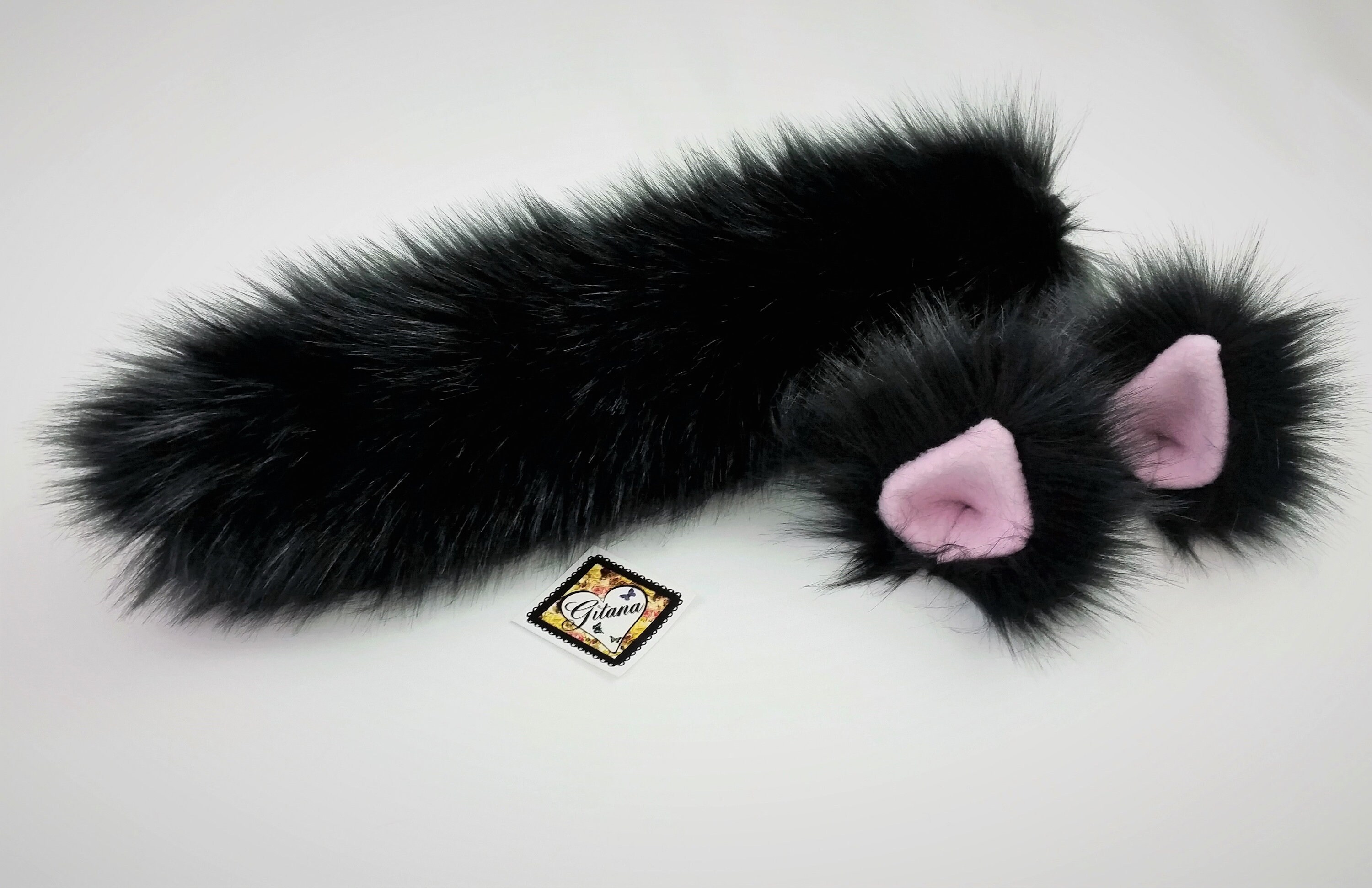 Black Cat Ears And Tail-Cat Costume-Cat Ears and Tail Set-Cat | Etsy