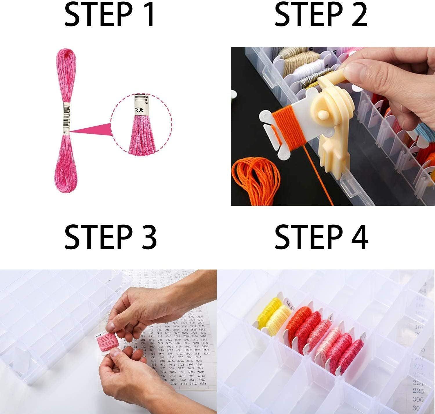 Cross Stitch Thread Storage Box – Embroidery Floss Organizer With 24 ...