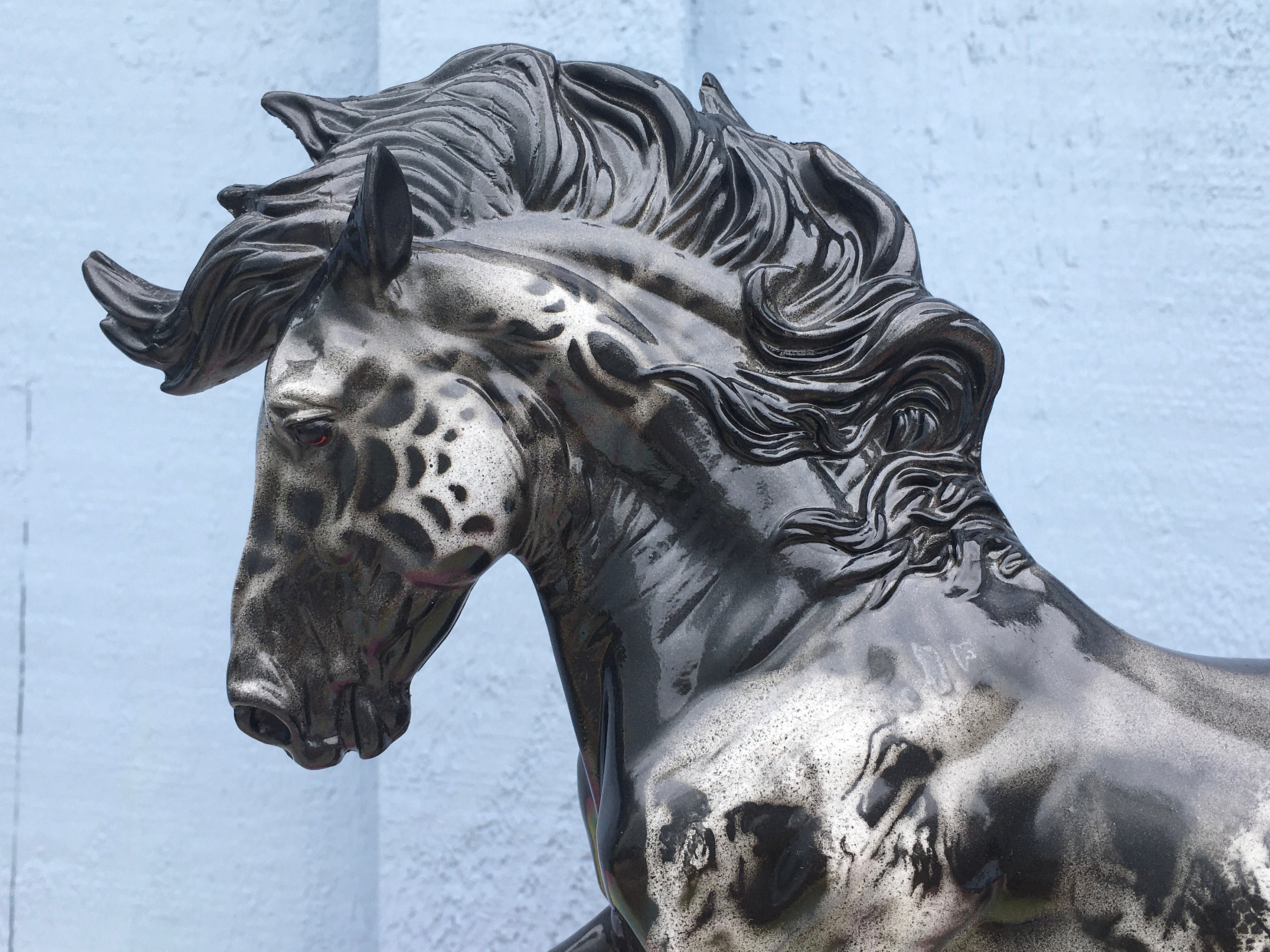 Breyer Fireheart Mustang Horse Custom Painted Halloween Skull Steampunk ...