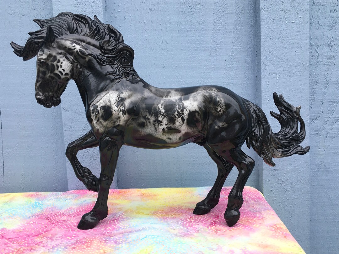 Breyer Fireheart Mustang Horse Custom Painted Halloween Skull Steampunk ...
