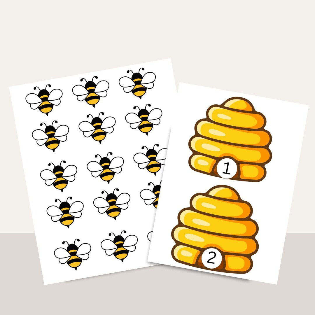 Bee Number Matching Activity | Preschool Toddler Math Busy Book ...