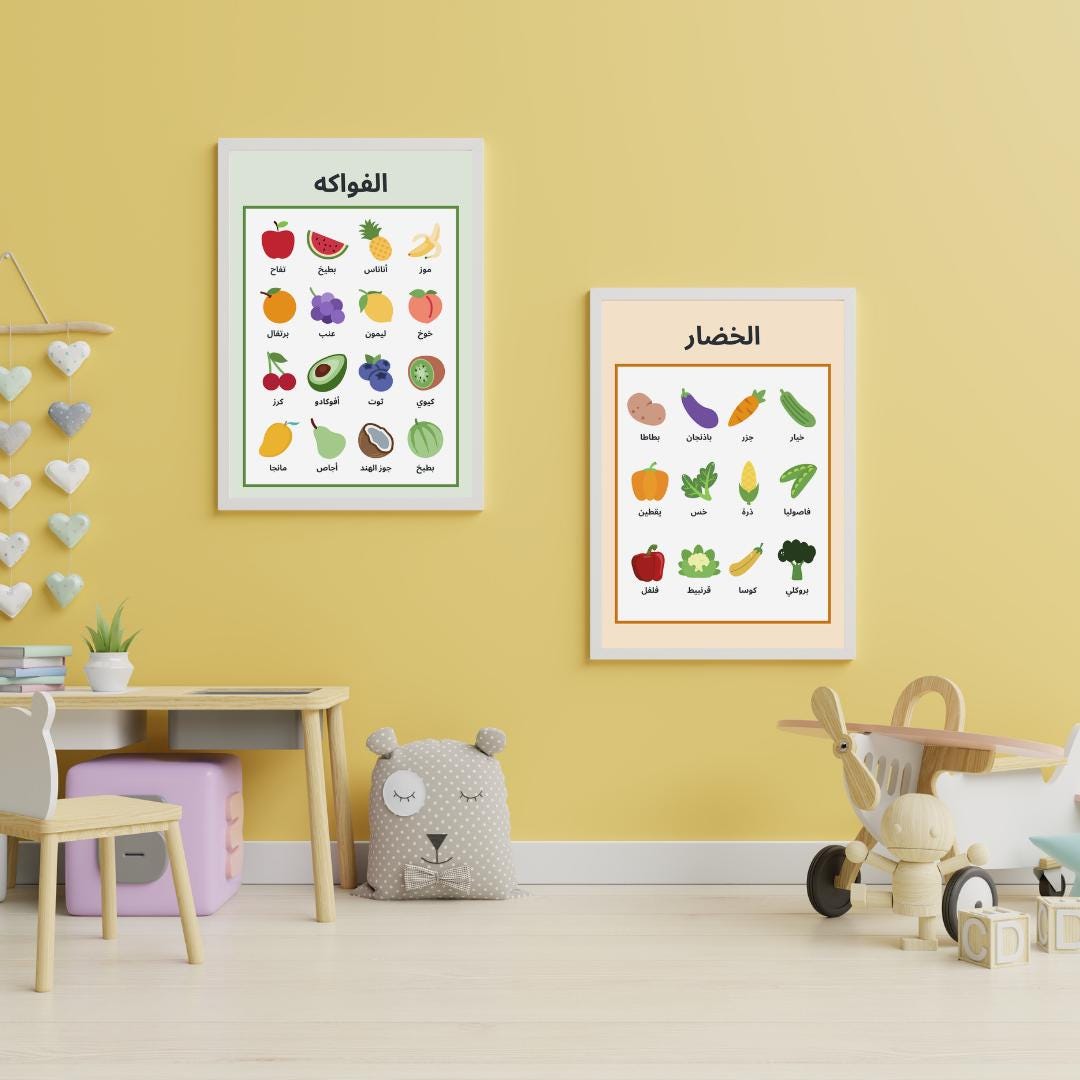 Arabic Fruits & Vegetables Poster for Kids | Educational Arabic ...
