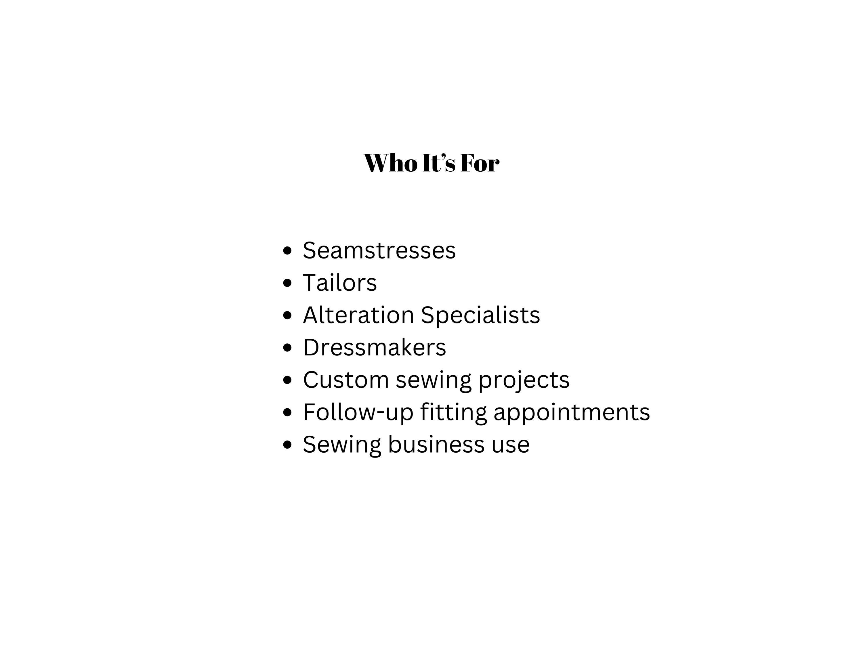 2nd Fitting Form Printable, Seamstress Follow up Form, Tailor ...