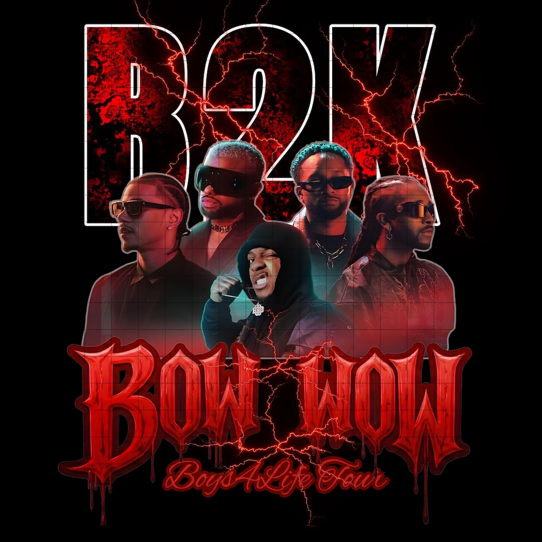 B2K Bow Wow Boys4life Tour PNG File : B2K Concert 2026 Tshirt Design ...
