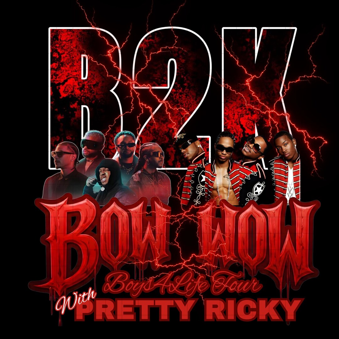 B2K Bow Wow Boys4life Tour PNG: Pretty Ricky Concert Tshirt Design ...