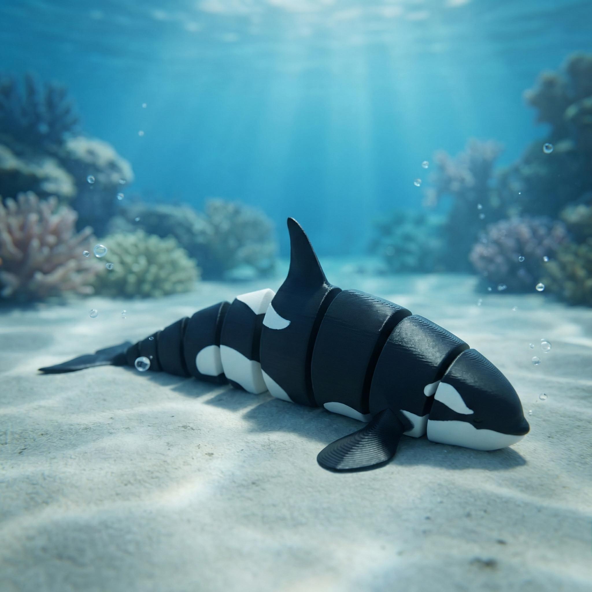 Articulated Orca STL Files, Killer Whale 3D Model Print Kids Toy, Ocean ...