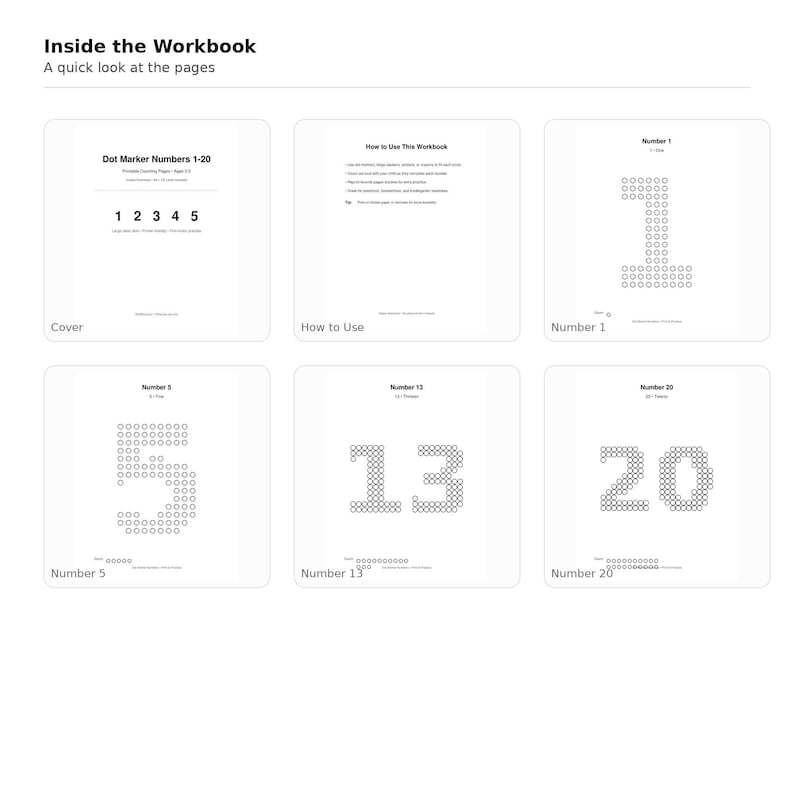 Dot Marker Numbers 1-20 Printable PDF | Do A Dot Number Worksheets ...
