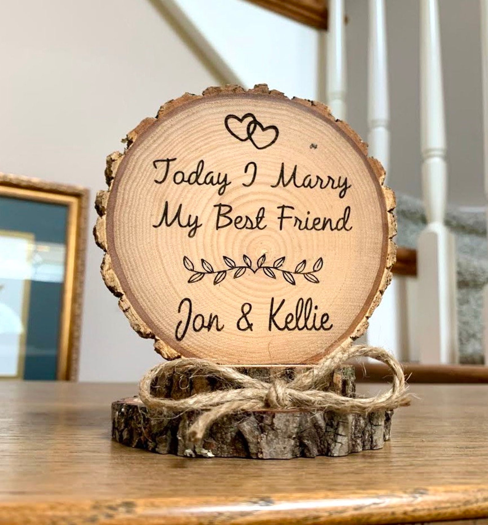 Rustic Wedding Cake Topper Best Friend Topper Personalized - Etsy