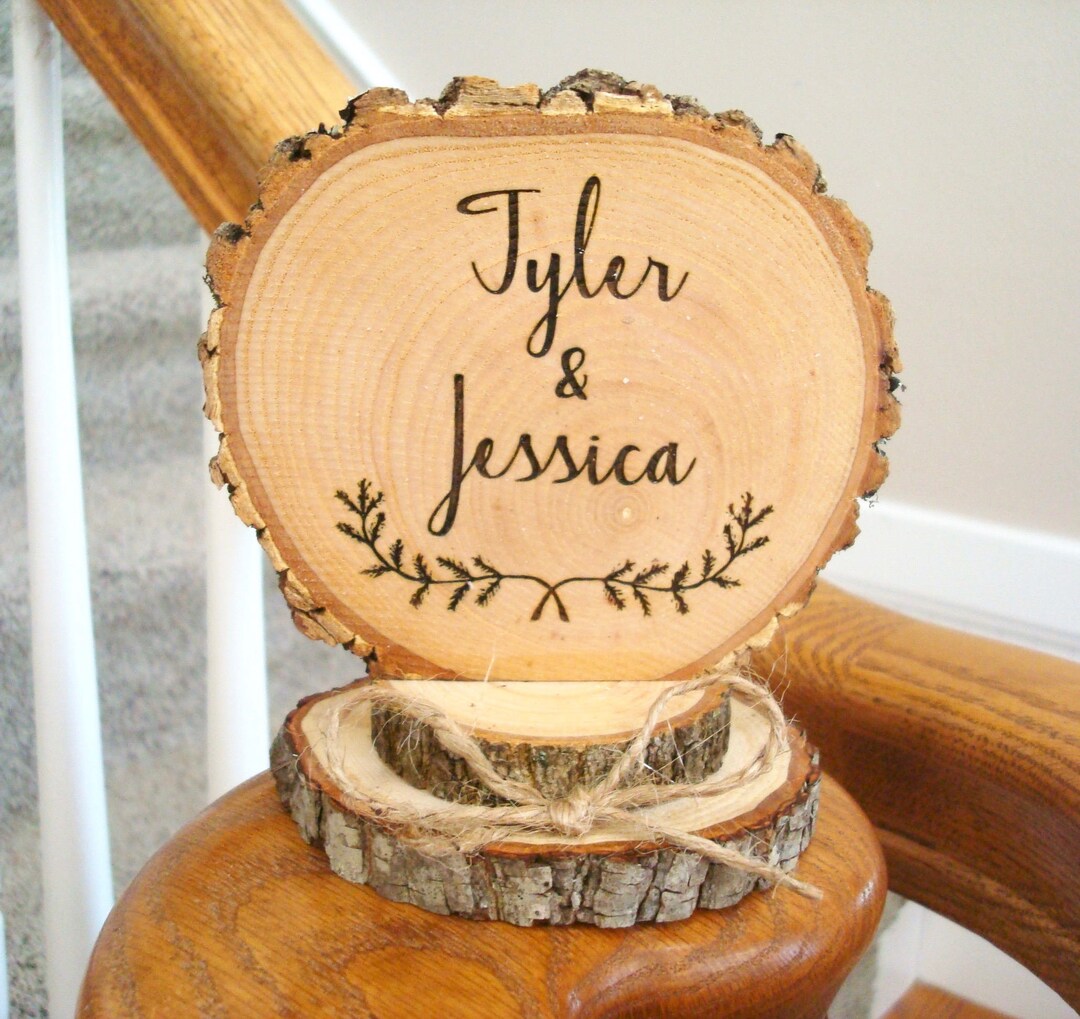 Pine Branch Personalized Cake Top Rustic Wedding Decor - Etsy