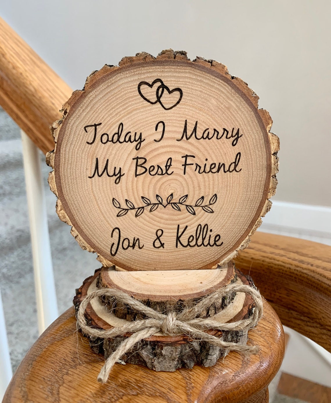 Rustic Wedding Cake Topper Best Friend Topper Personalized - Etsy
