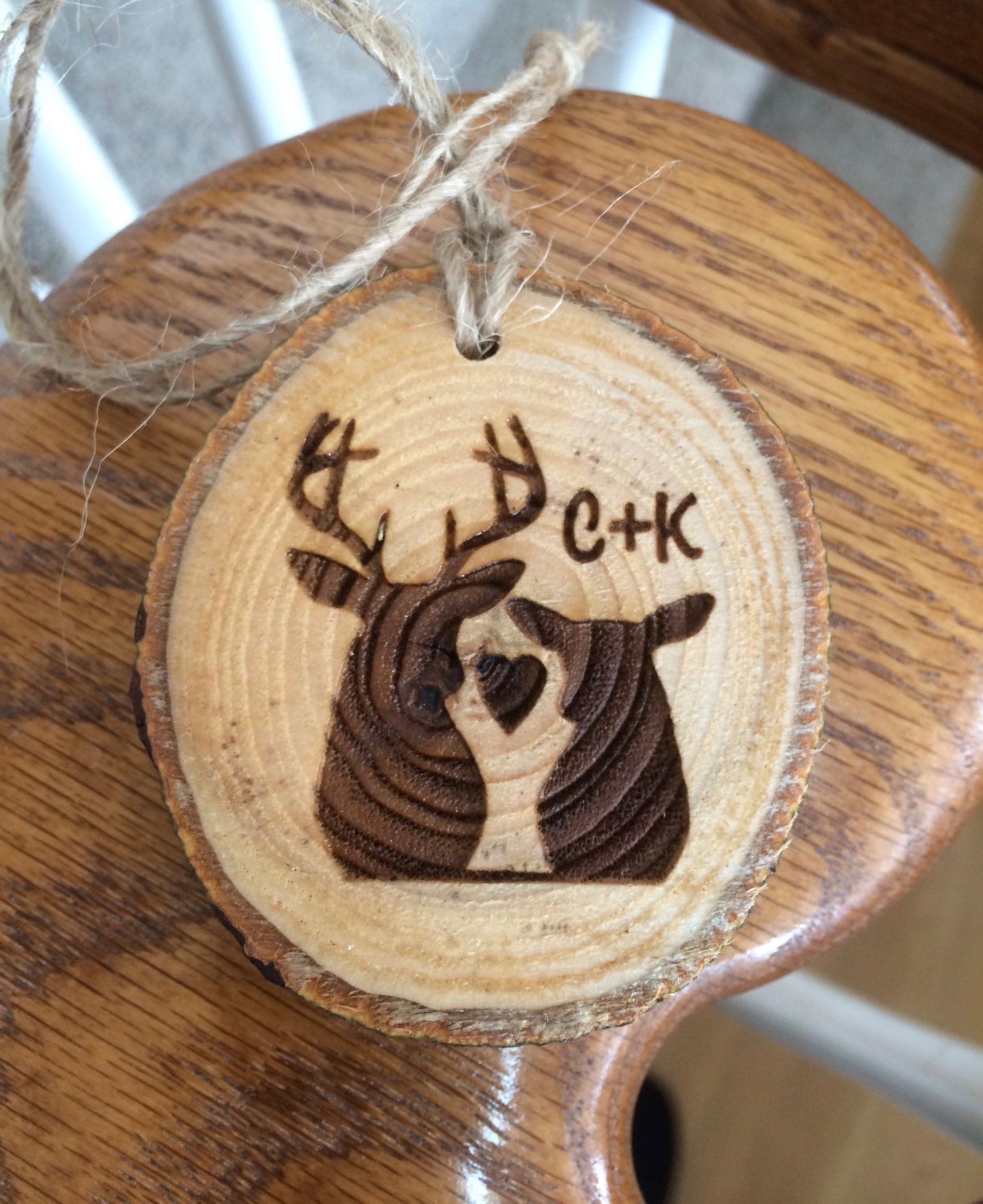 Rustic Wood Truck Charm, Car Rear View Mirror Ornament, Deer Hunter ...