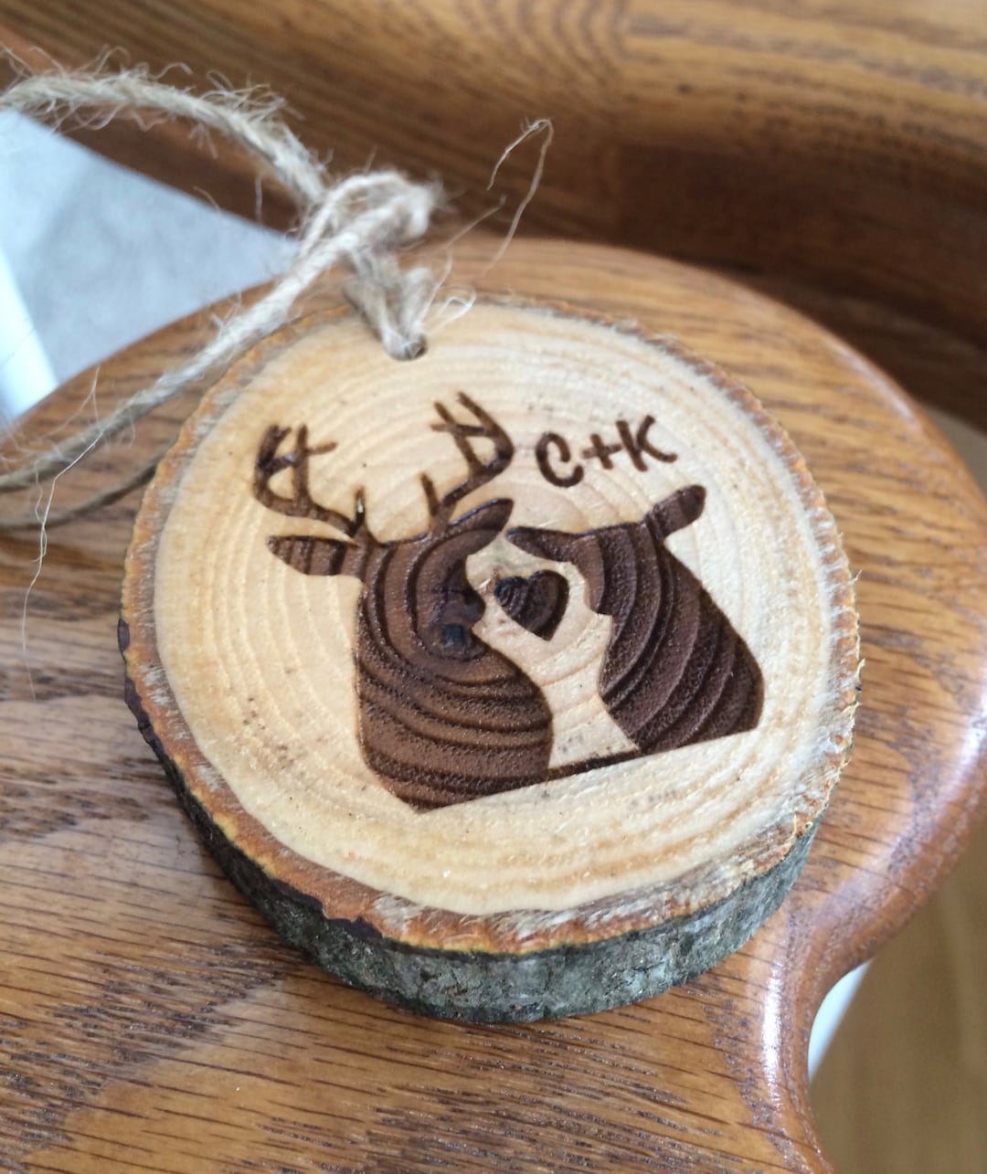 Rustic Wood Truck Charm, Car Rear View Mirror Ornament, Deer Hunter ...