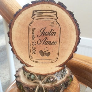 Cake Topper Wedding, Mason Jar Decoration, Cake Top, Rustic Wood Slice ...