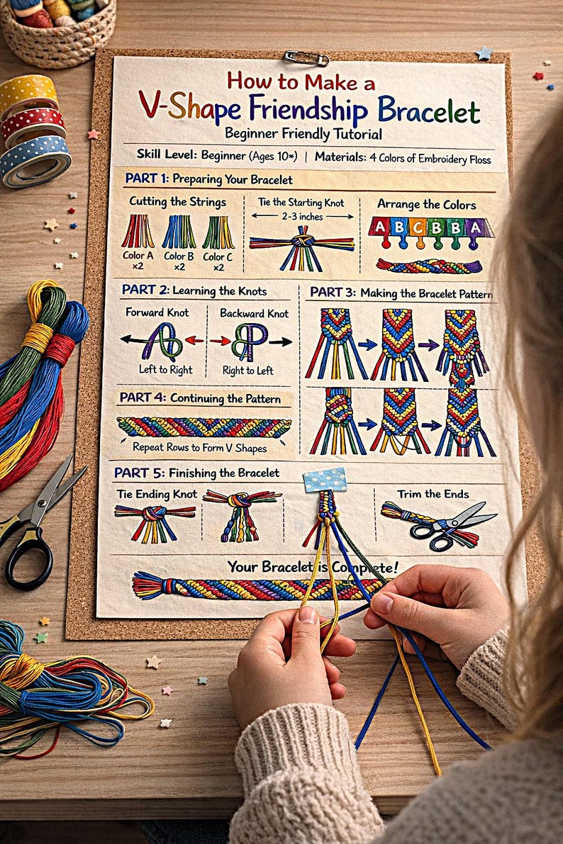 Friendship Bracelet . Bracelet Pattern. DIY Bracelet. Easy Bracelet ...