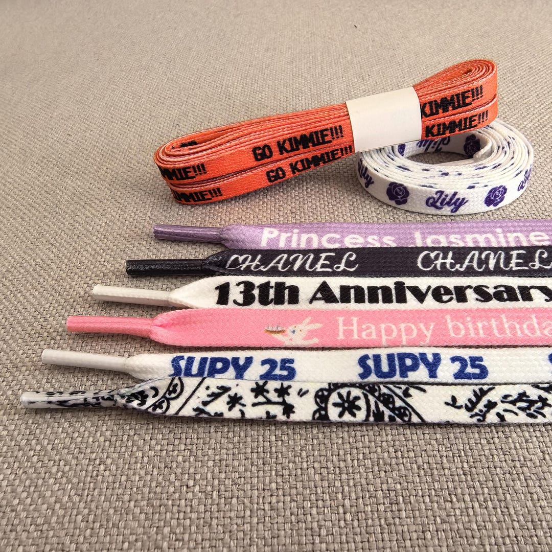 Custom Logo Shoelaces,name/photo Shoelaces,personalized Colored ...