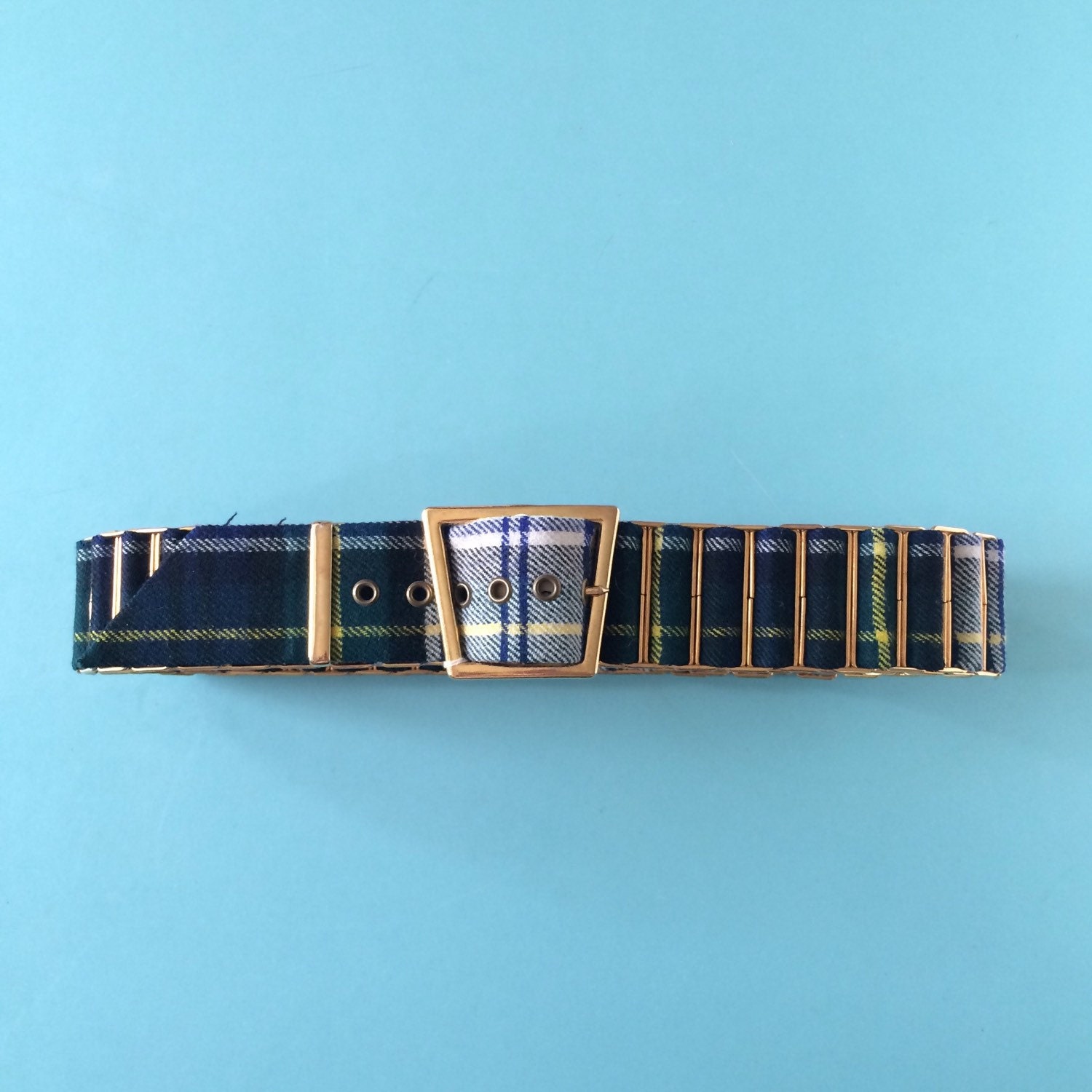 Scottish Tartan Belt XS Vintage Blue Plaid Belt Gold Belt - Etsy