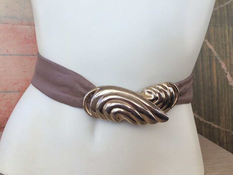 80s Angel Wings Belt XS/S/M Vintage Tan Cinch Belt - Etsy