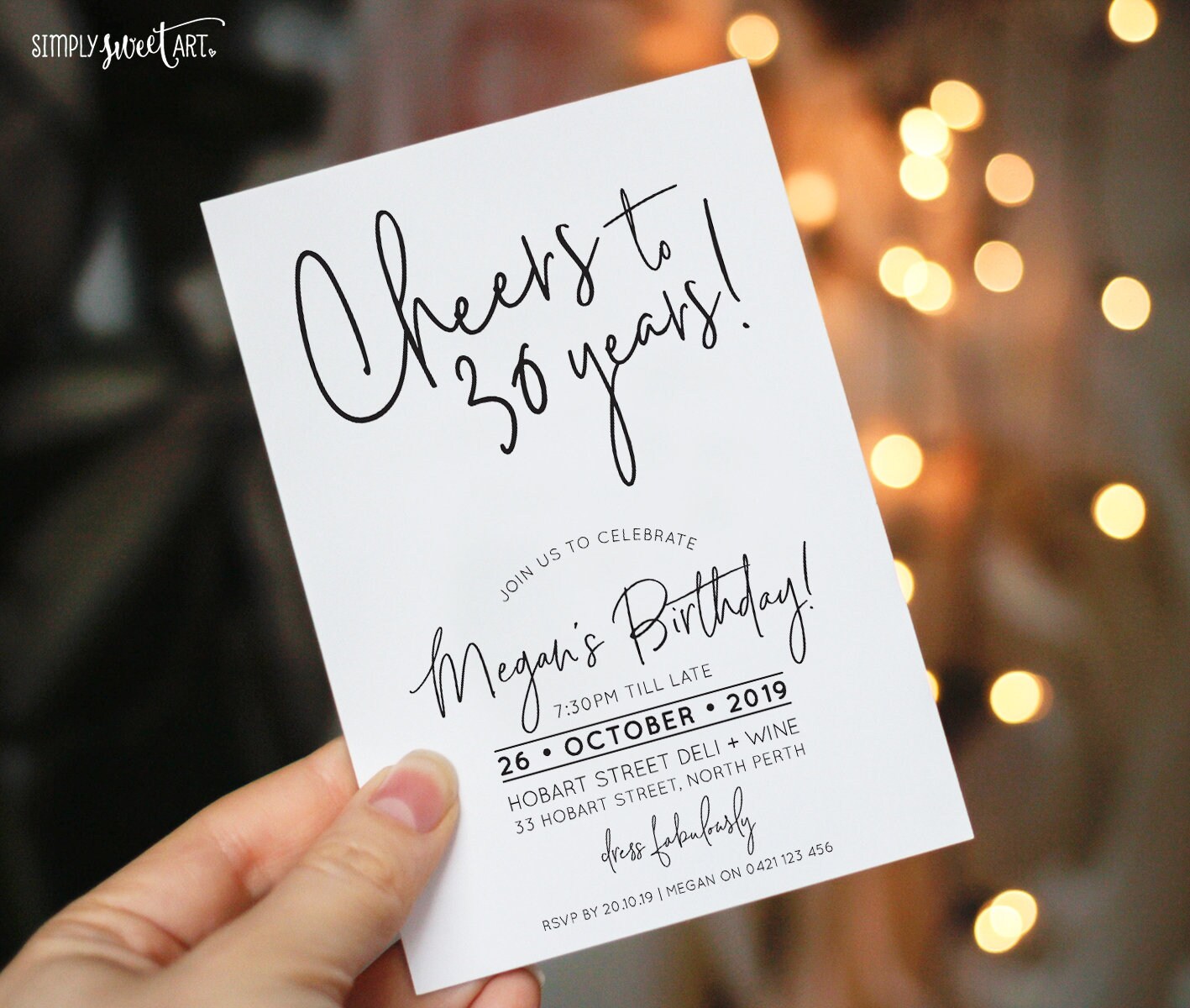 BY374 DIGITAL Birthday Party Invitation Modern Script CHEERS - Etsy ...
