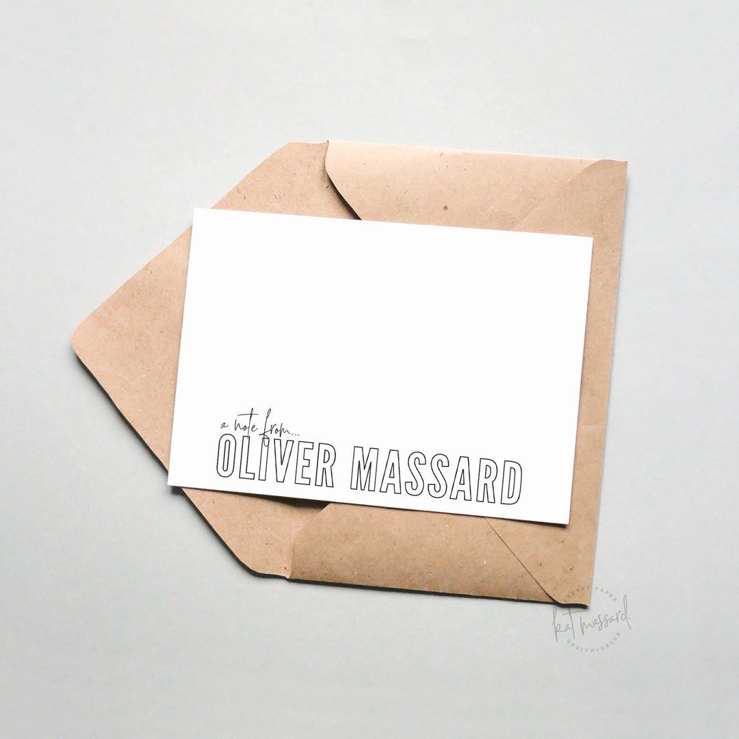 NP121 DIGITAL Note Paper Cards | Custom Personalized Name | Bold ...