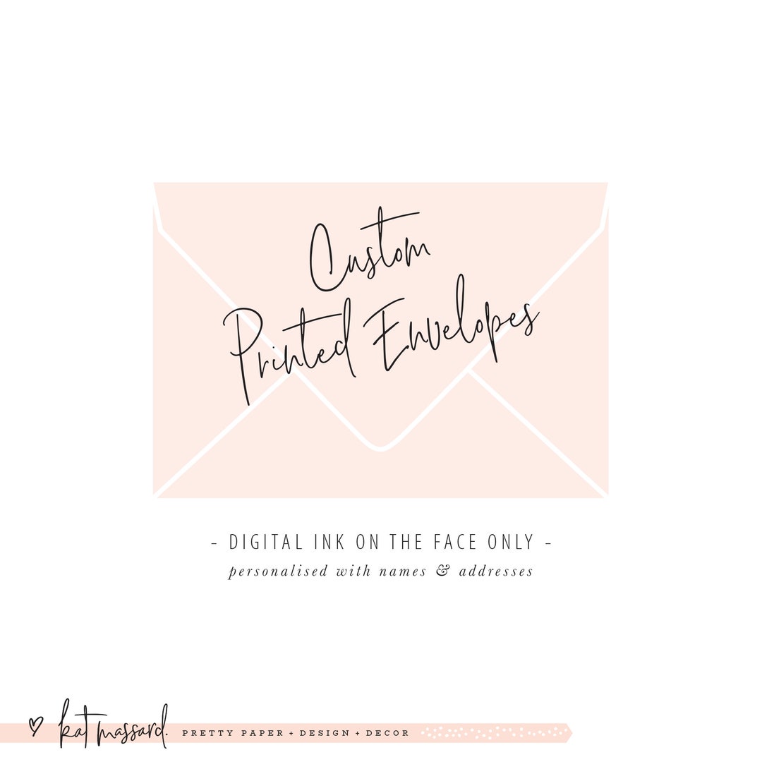 PRINTED ENVELOPES Digital Ink or White Ink | Personalised Guest's Name ...