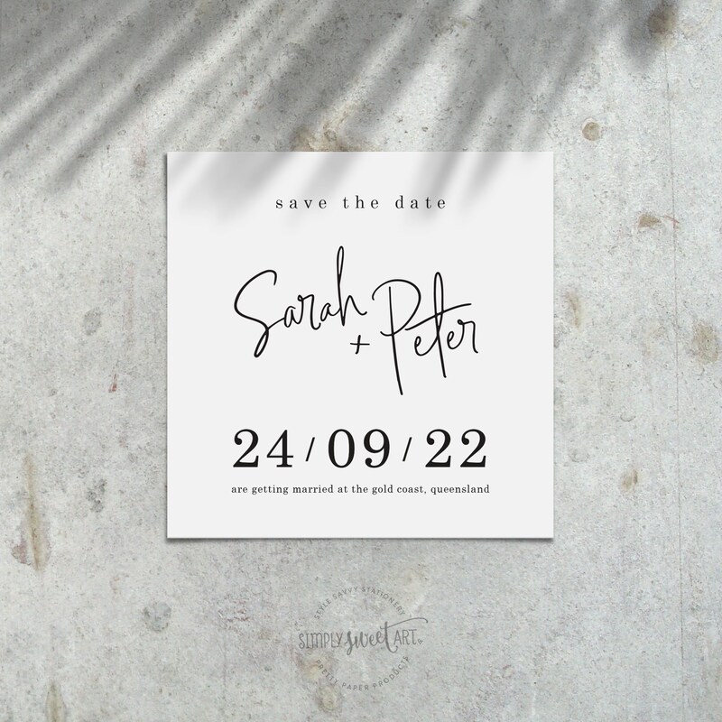 Square Save the Date - Etsy