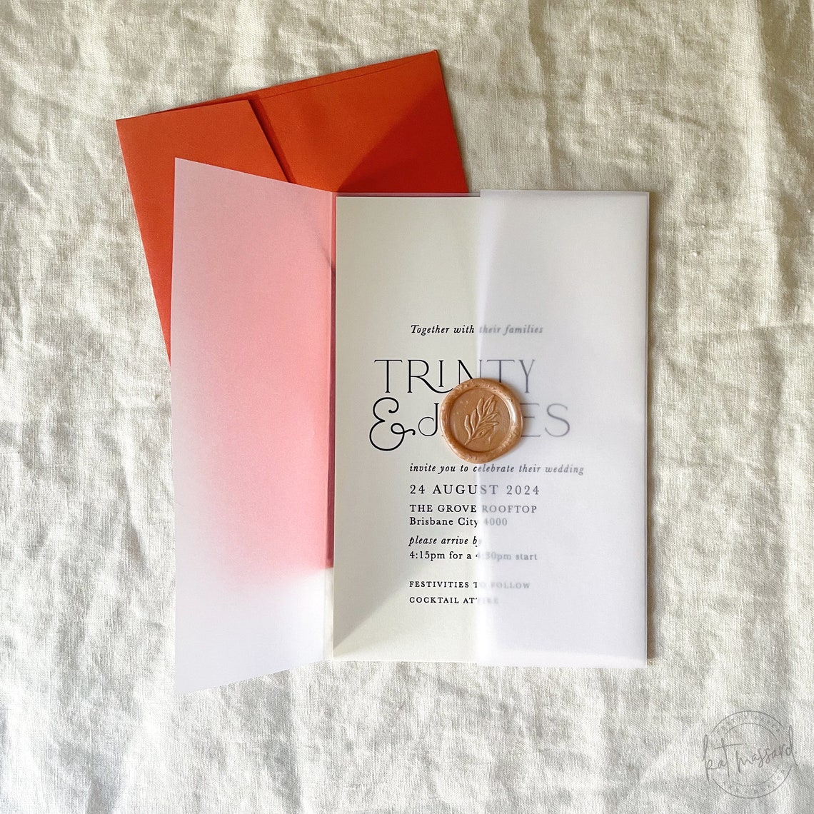 Vellum Invitation Wrap – Modern Translucent Jacket – Pre Scored and ...