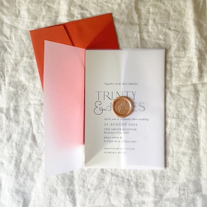 Vellum Invitation Wrap – Modern Translucent Jacket – Pre Scored and ...