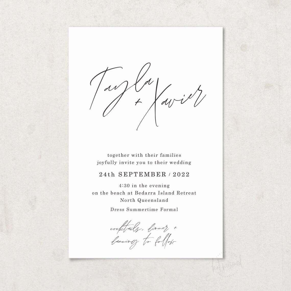 SIGNATURE DESIGN | Wedding Invitation - Printable Digital Modern Hand ...