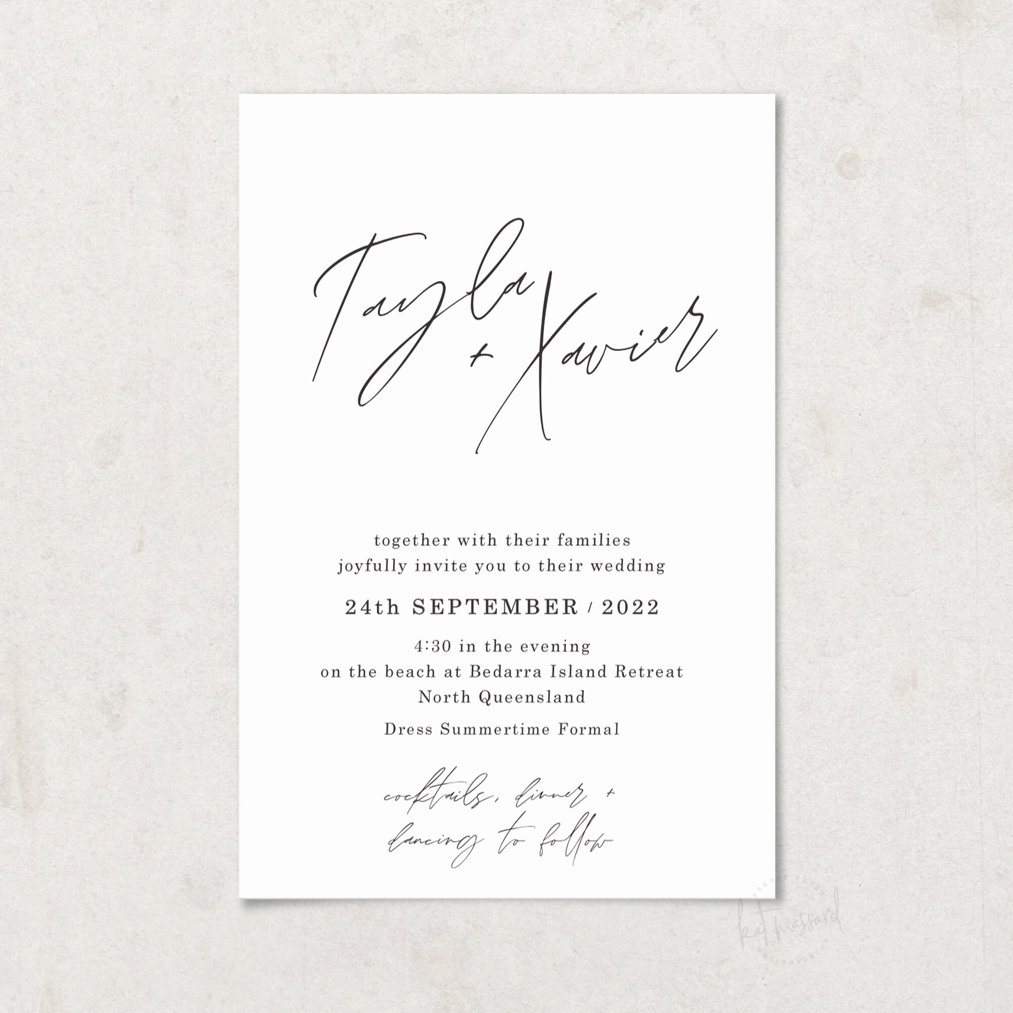 SIGNATURE DESIGN | Wedding Invitation - Printable Digital Modern Hand ...