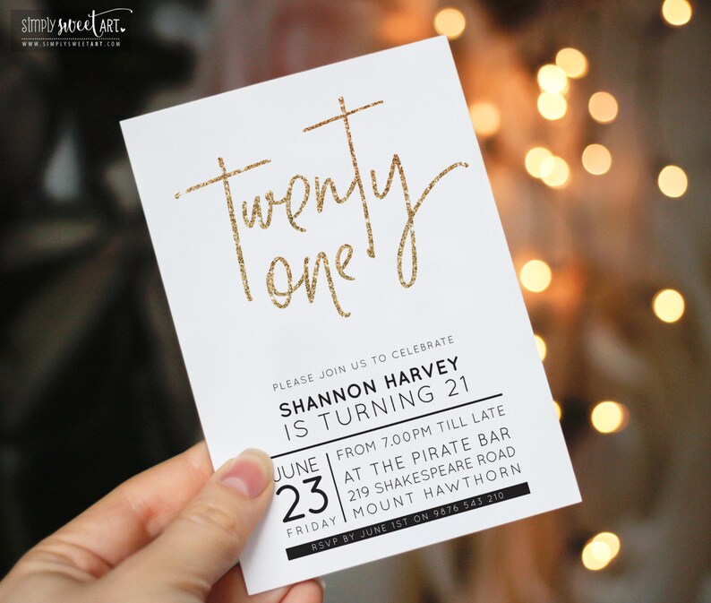 BY331 DIGITAL Twenty first Birthday Party Invitation Modern Etsy by331-digital-twenty-first-birthday-party-invitation-modern-etsy