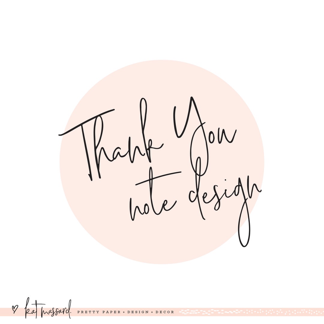 THANK YOU NOTE Design - Digital Printable File - Add on for Any Order ...