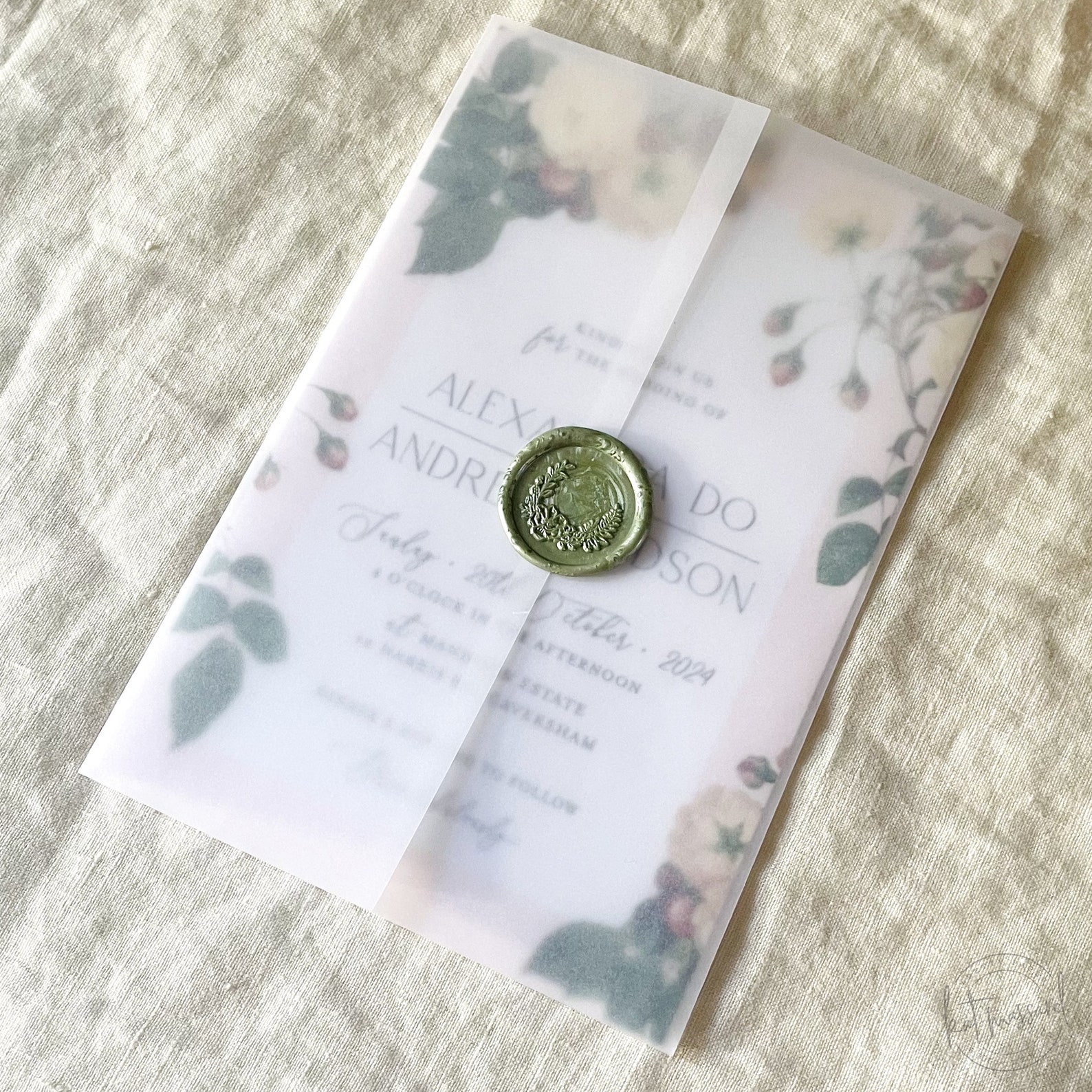 Vellum Invitation Wrap – Modern Translucent Jacket – Pre Scored and ...