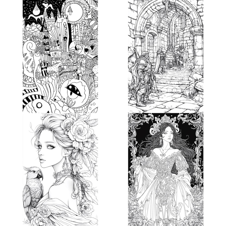 Fantasy Colouring Book. Adult Colouring Pages. 33 Images - Etsy UK