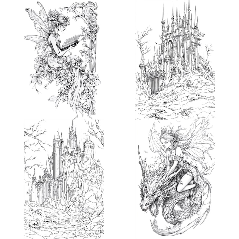 Fantasy Colouring Book. Adult Colouring Pages. 33 Images - Etsy UK