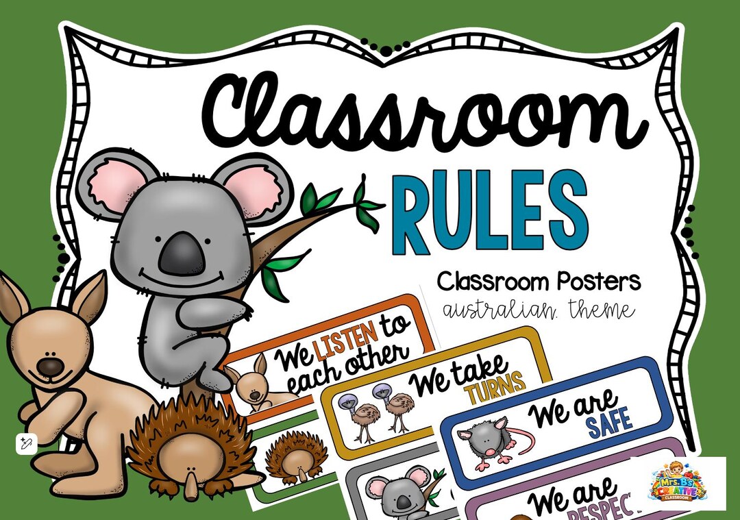 Classroom Rules Posters - Australian Animals Theme - Etsy