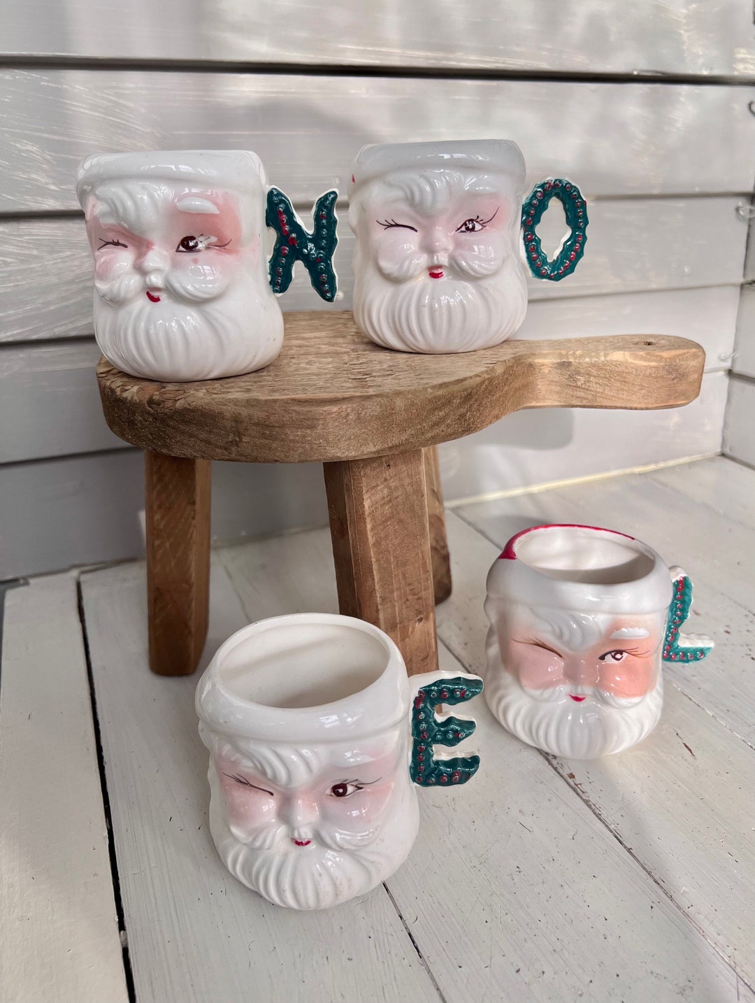 1950s Rare Set of 4 Santa Noel Mugs - Etsy UK