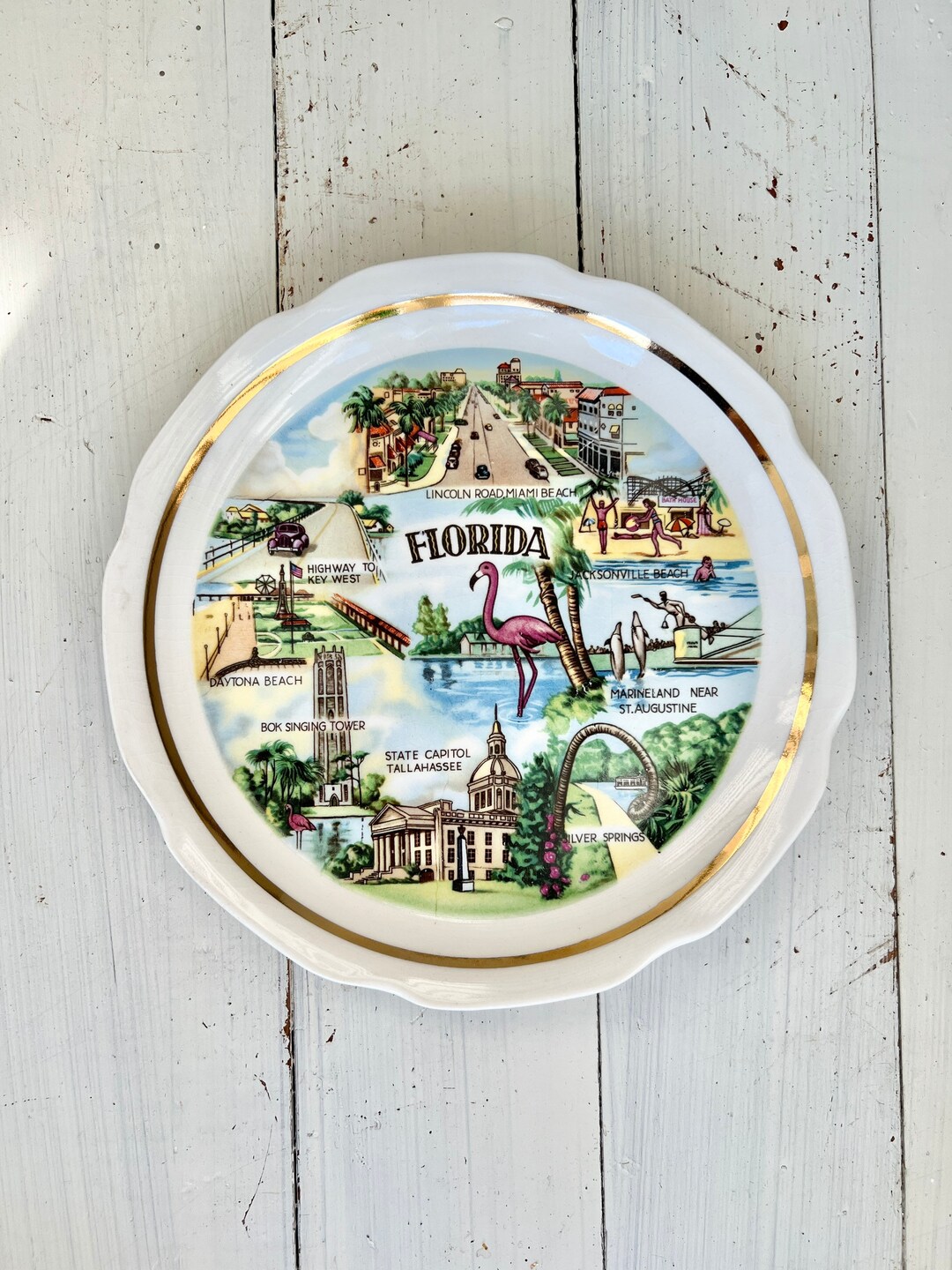 Mid-century Florida Souvenir Plate - Etsy