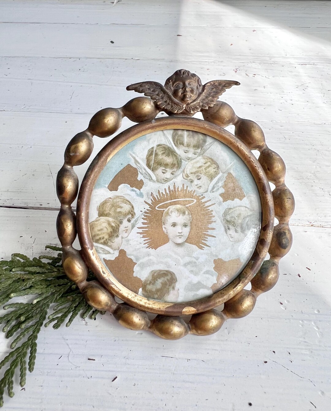 1920’s Sweet Angels + Baby Jesus Lithograph Photo Stand - Etsy