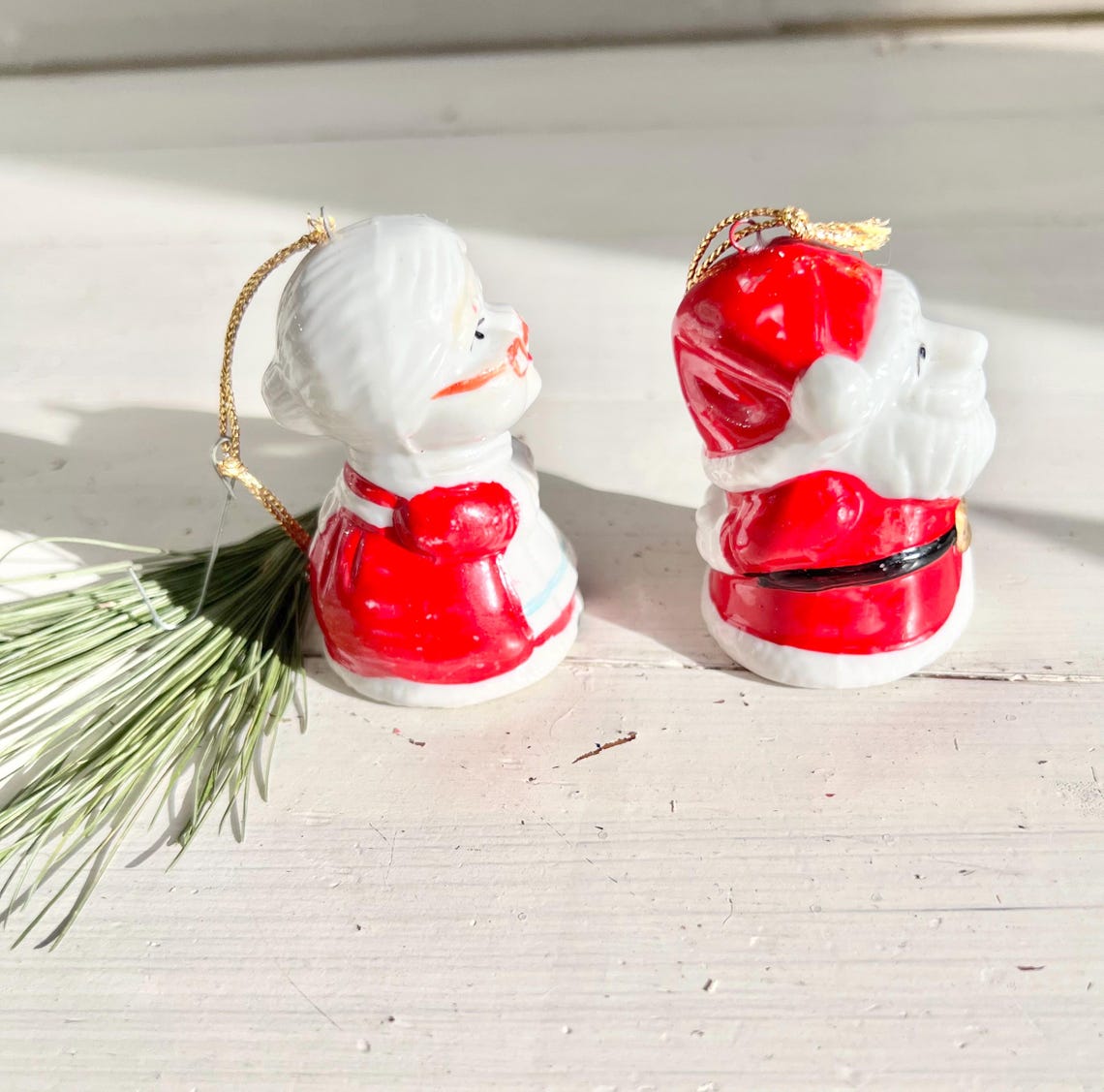 Mid-century Kitsch Santa & Mrs Claus Figurine Ornaments - Etsy