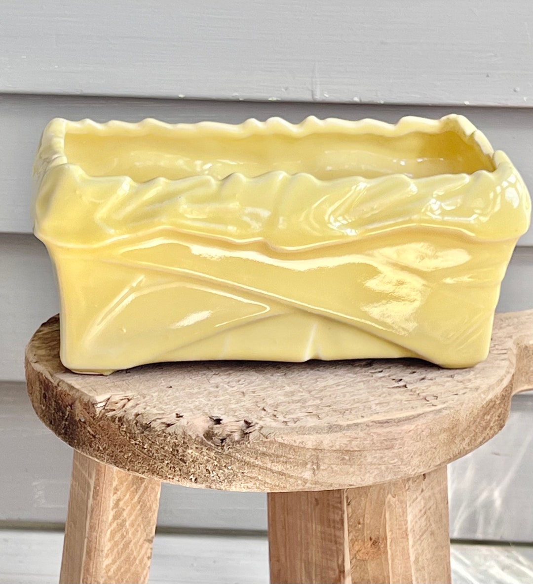Mid-century Butter Yellow Mccoy Strap Planter - Etsy