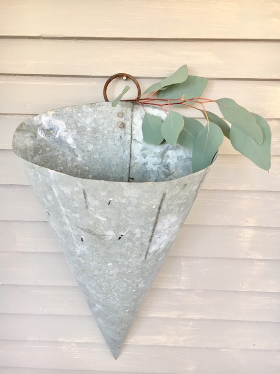 Large Vintage Farmhouse Wall Bucket | Etsy