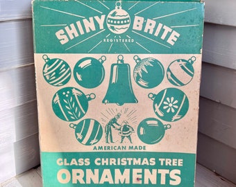 Vintage 1950s Shiny Brite Mercury Glass Ornaments With Original Box ...