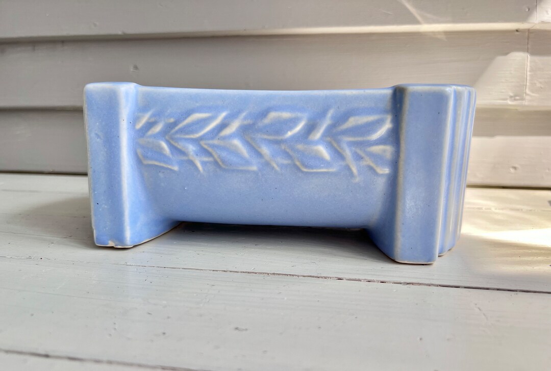 Mid-century Rare Blue Mccoy Strap Planter - Etsy