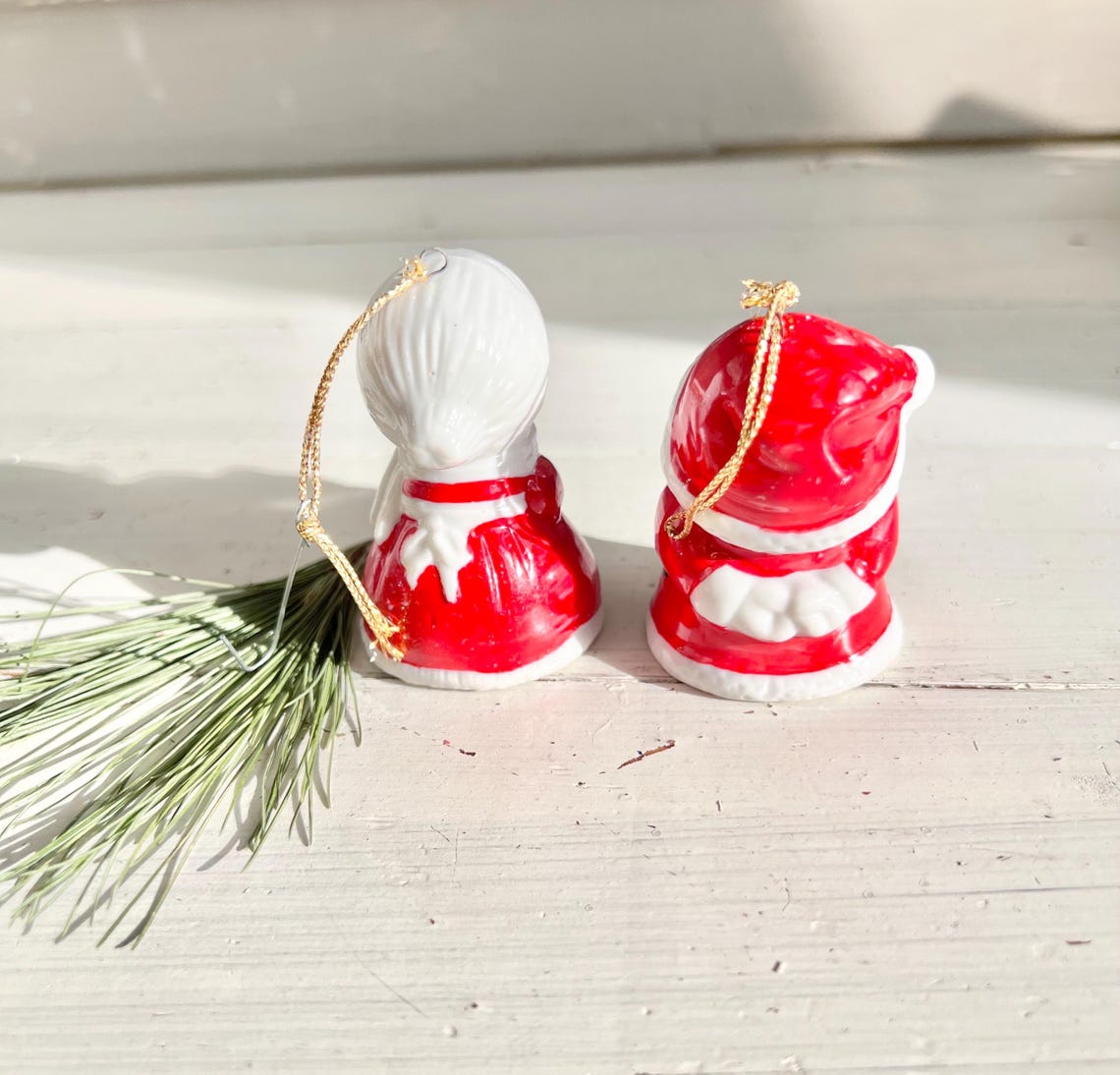 Mid-century Kitsch Santa & Mrs Claus Figurine Ornaments - Etsy