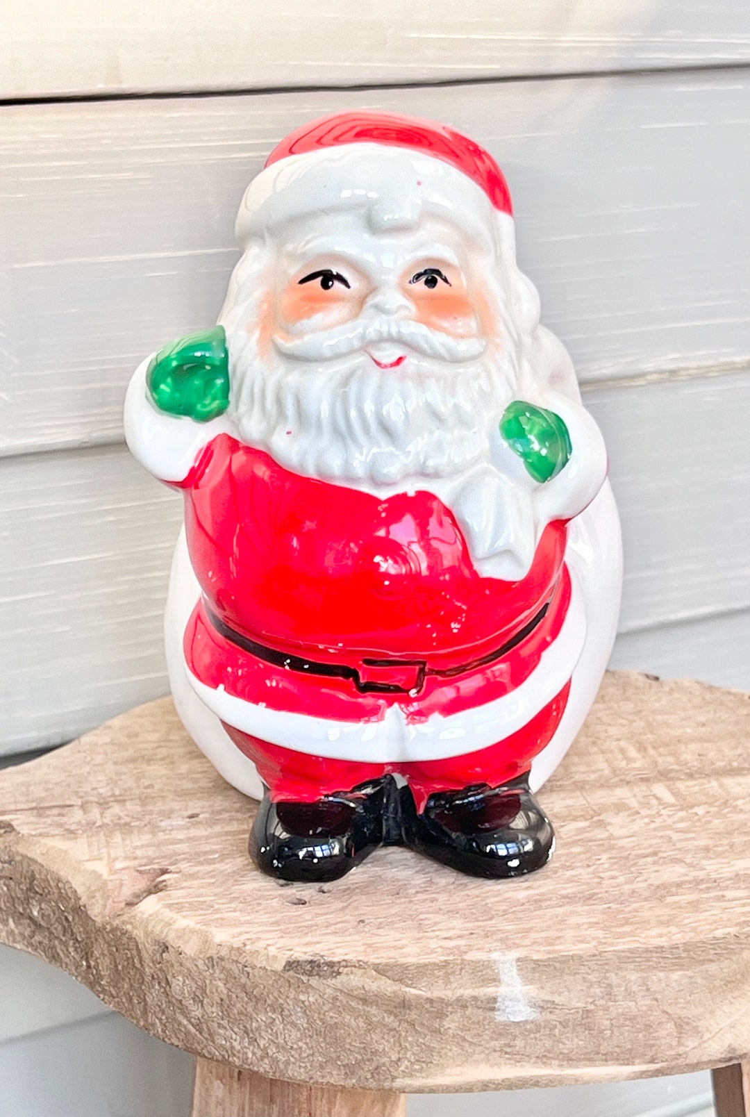 Midcentury 1960’s Retro Santa Planter + Candycane Container - Etsy