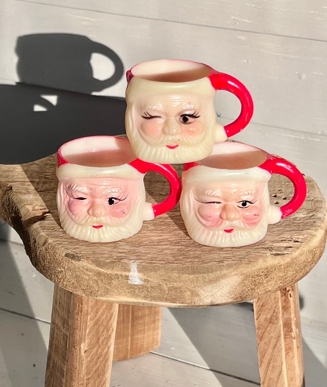 1950s Miniature Santa Mug Set of 3 - Etsy